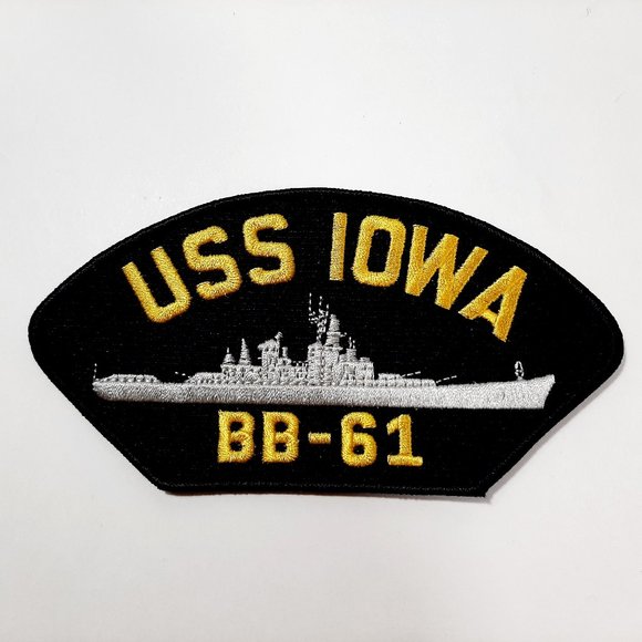 EC | Accessories | Uss Iowa Bb6 Embroidered Patch 3x6 Blackgold | Poshmark